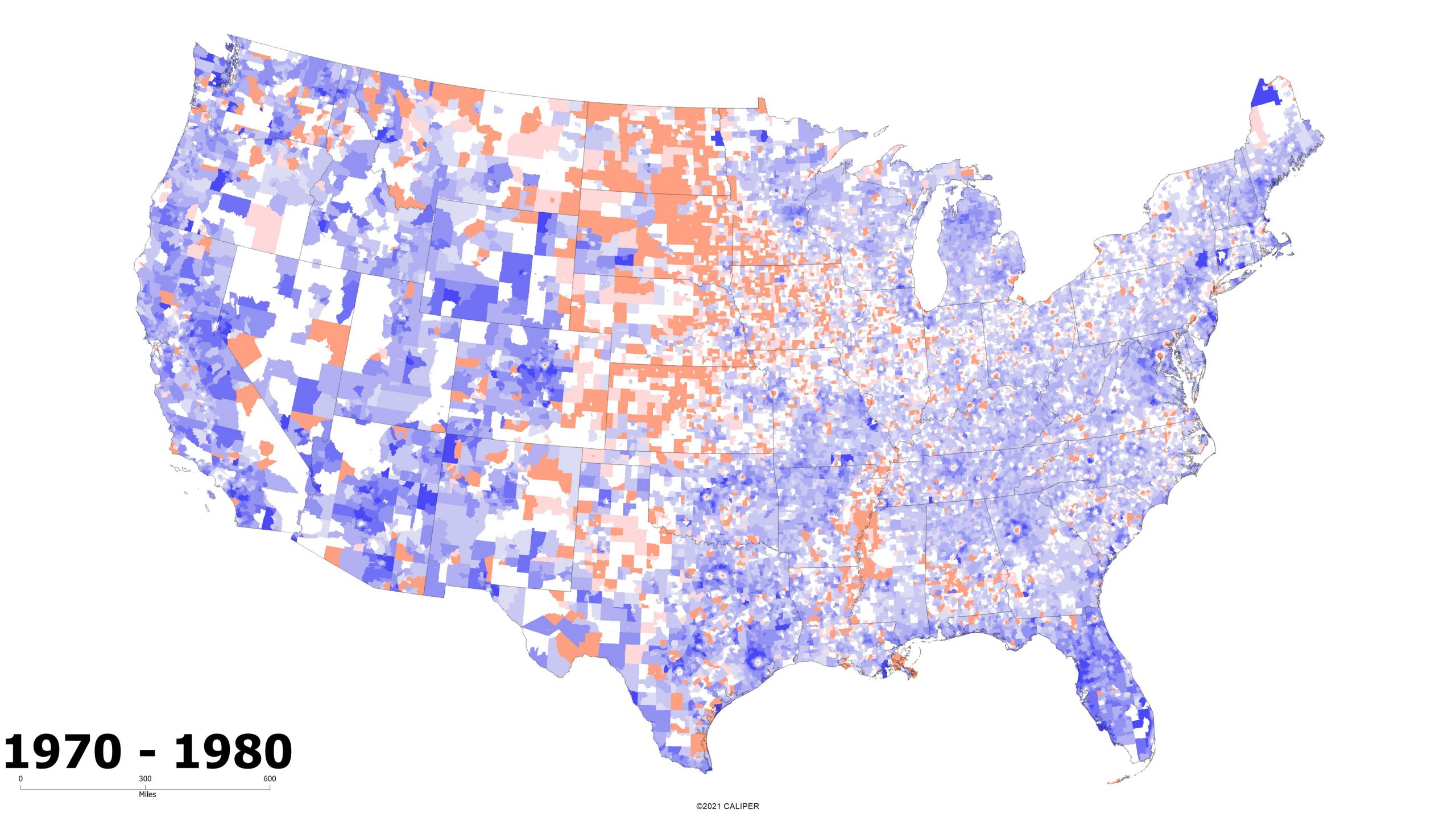 Population Changes by Decade-1970 to 2020 - Applied Geographic Solutions
